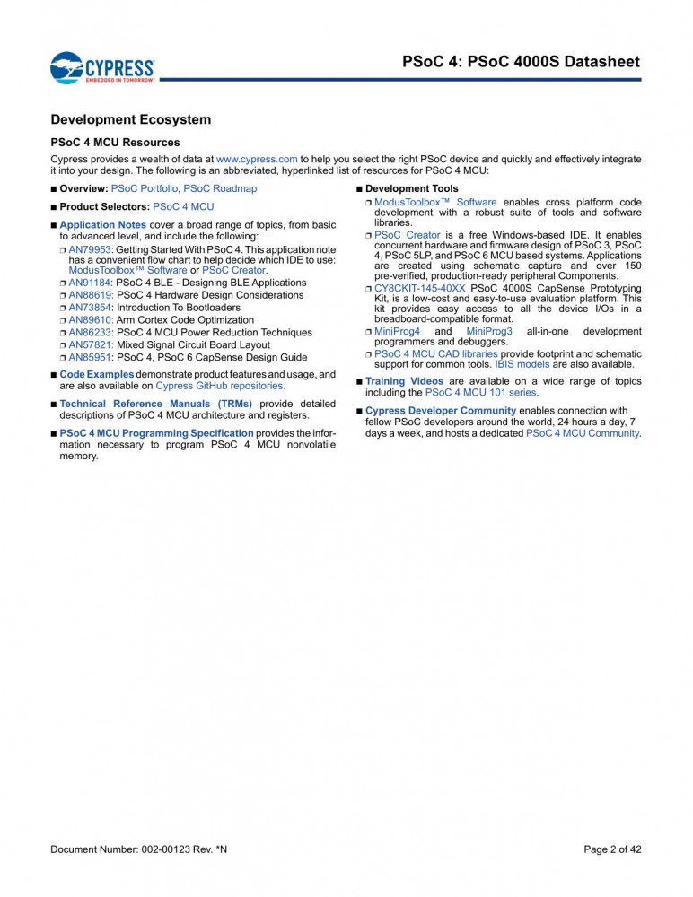 CY8C4025LQI-S412T datasheet page 3