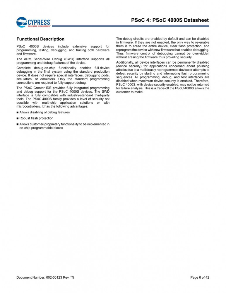 CY8C4025LQI-S412T datasheet page 7
