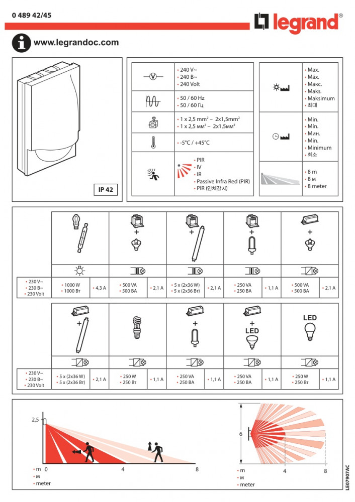 Legrand 048945 technical document, page 1