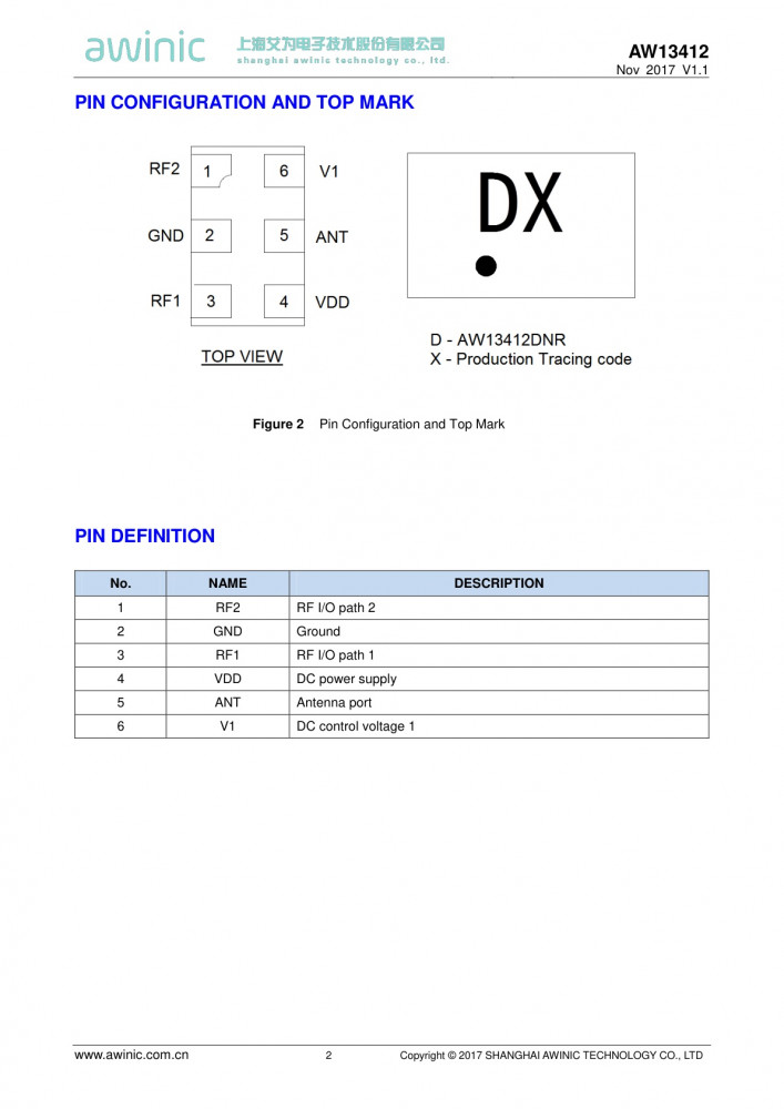 AW13412DNR datasheet page 2