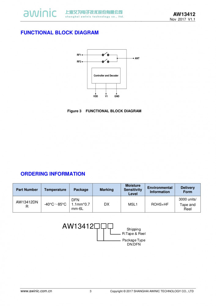 AW13412DNR datasheet page 3