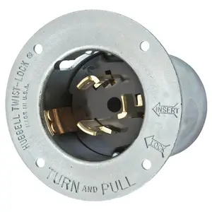 Locking Devices, Twist-Lock®, Industrial, Female Connector Body, 50A 3-Phase Delta 250V AC, Non-NEMA