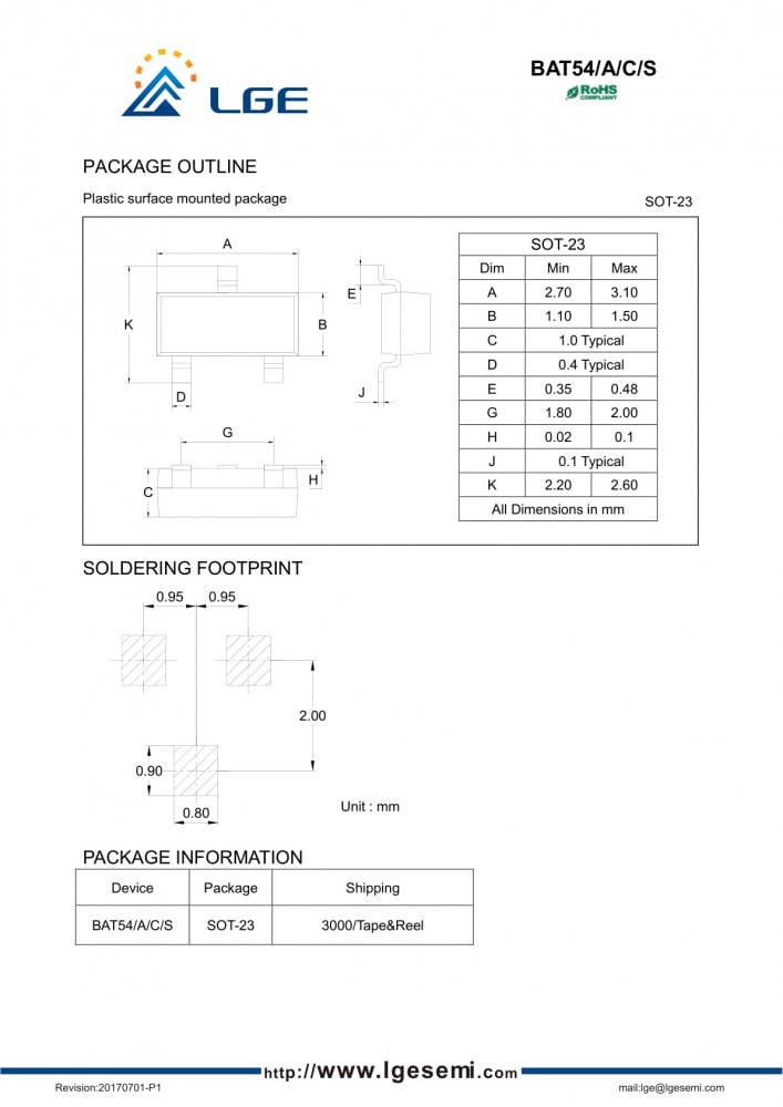 LGE BAT54 datasheet page 3