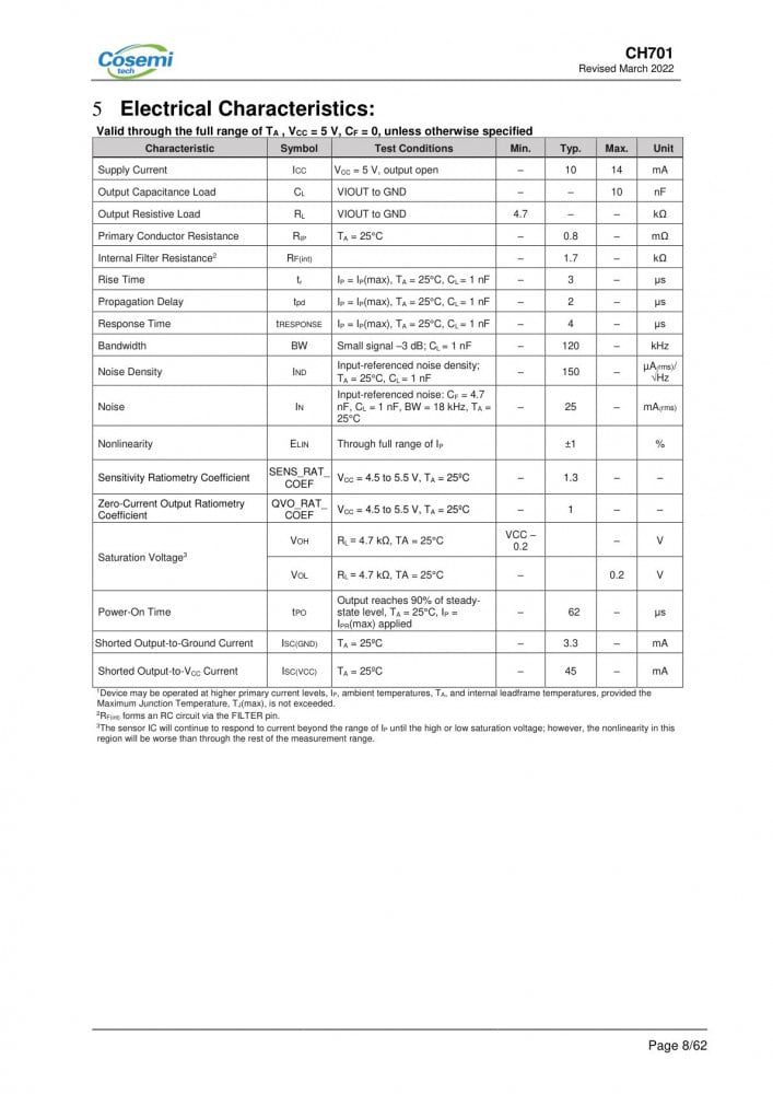 CH701 datasheet page 8
