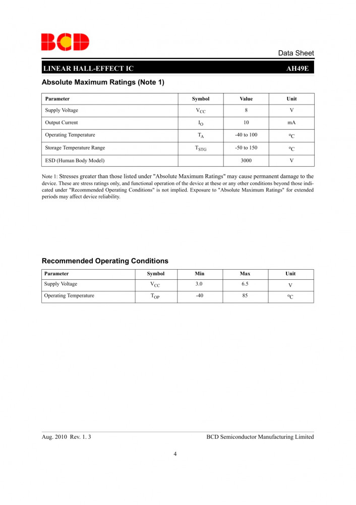 AH49E technical document page 4
