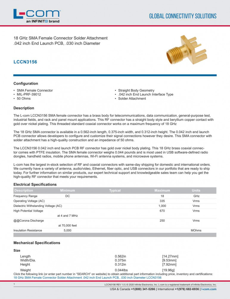 LCCN3156 technical document page 1
