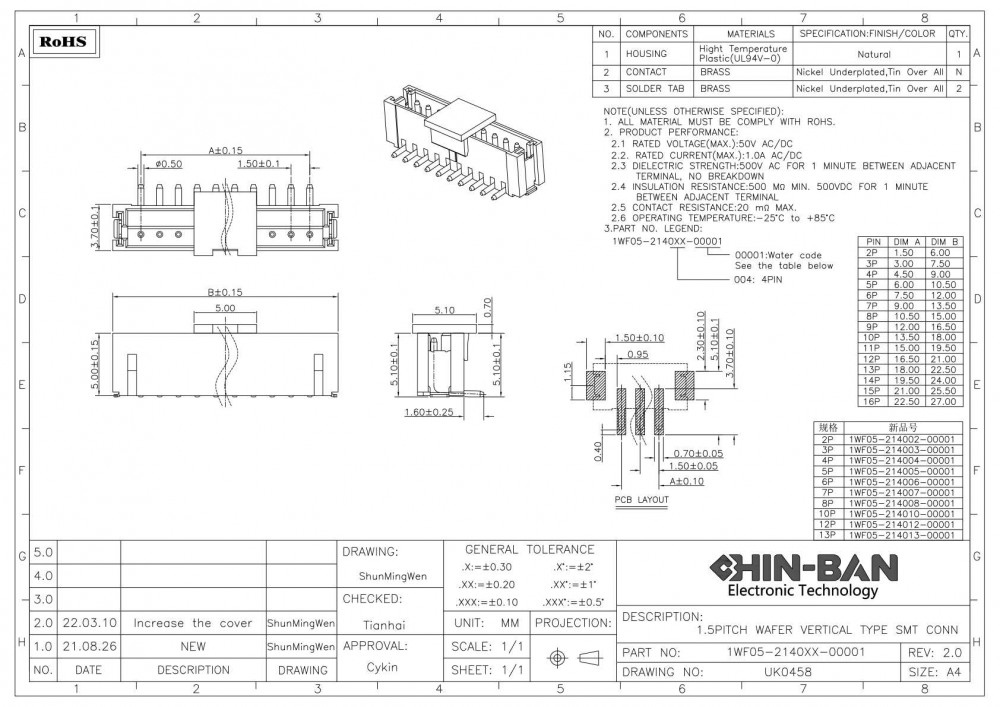 CHIN-BAN 1WF05-214004-00001 technical drawing