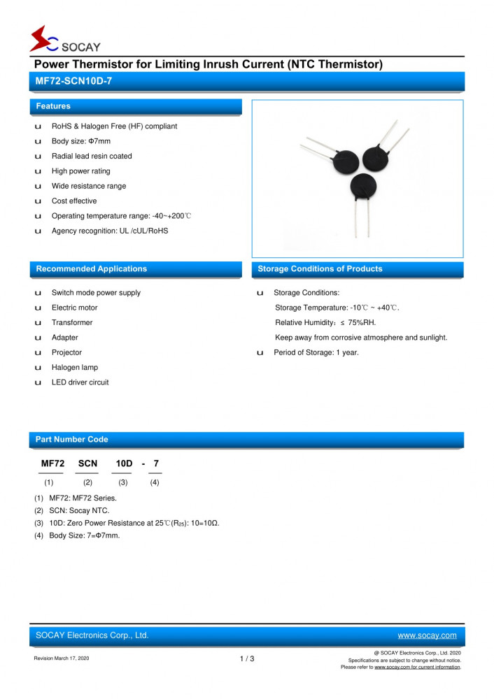 MF72-SCN10D-7 technical document page 1