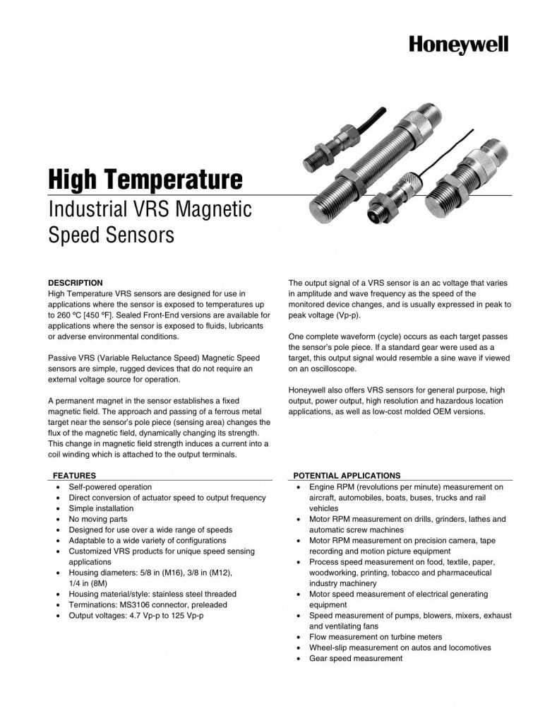 Honeywell MA3055 datasheet page 1