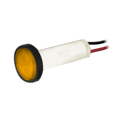 LED Panel Mount Indicator Yellow .250″ Flush 2V Wire Leads for sale