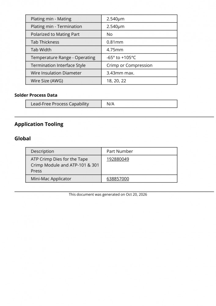 Technical document page image 3 for Molex 190030020