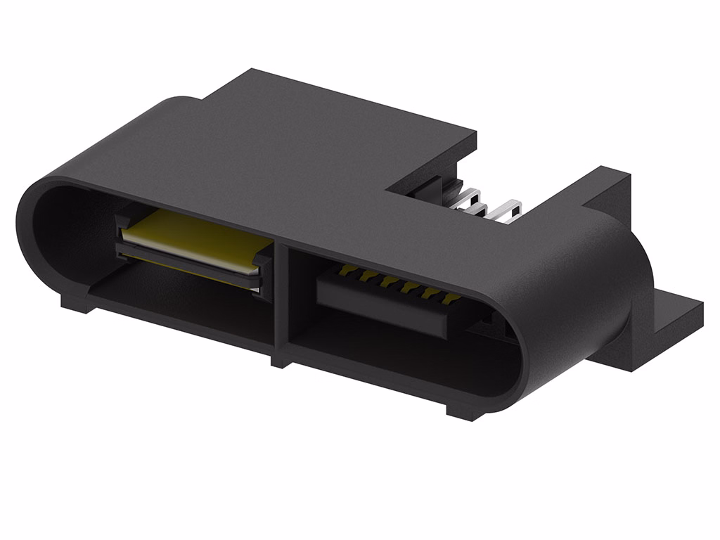 EXTreme LPHPower Plug, Right-Angle, 2 Power Contacts, 12 Signal Contacts, Select Gold (Au) Plating, for 3.18mm Thick PC Board, with Guide Pockets and Press-fit Plastic Pegs