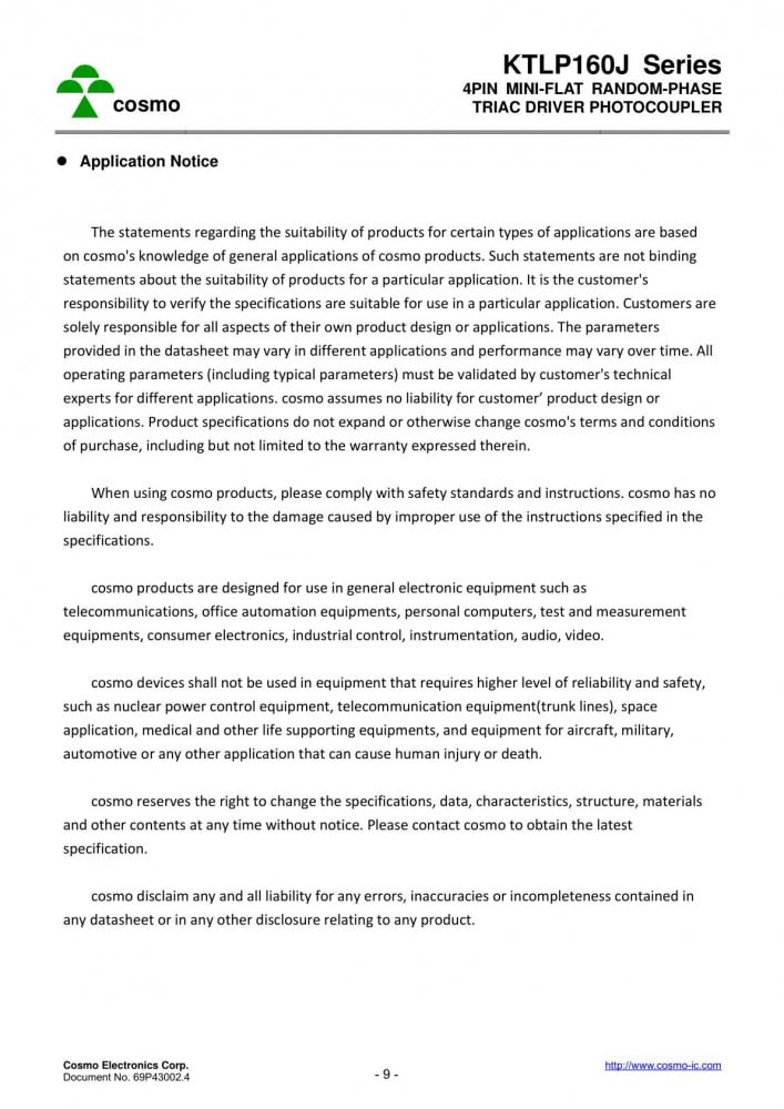 KTLP160J3 TLD datasheet page 9