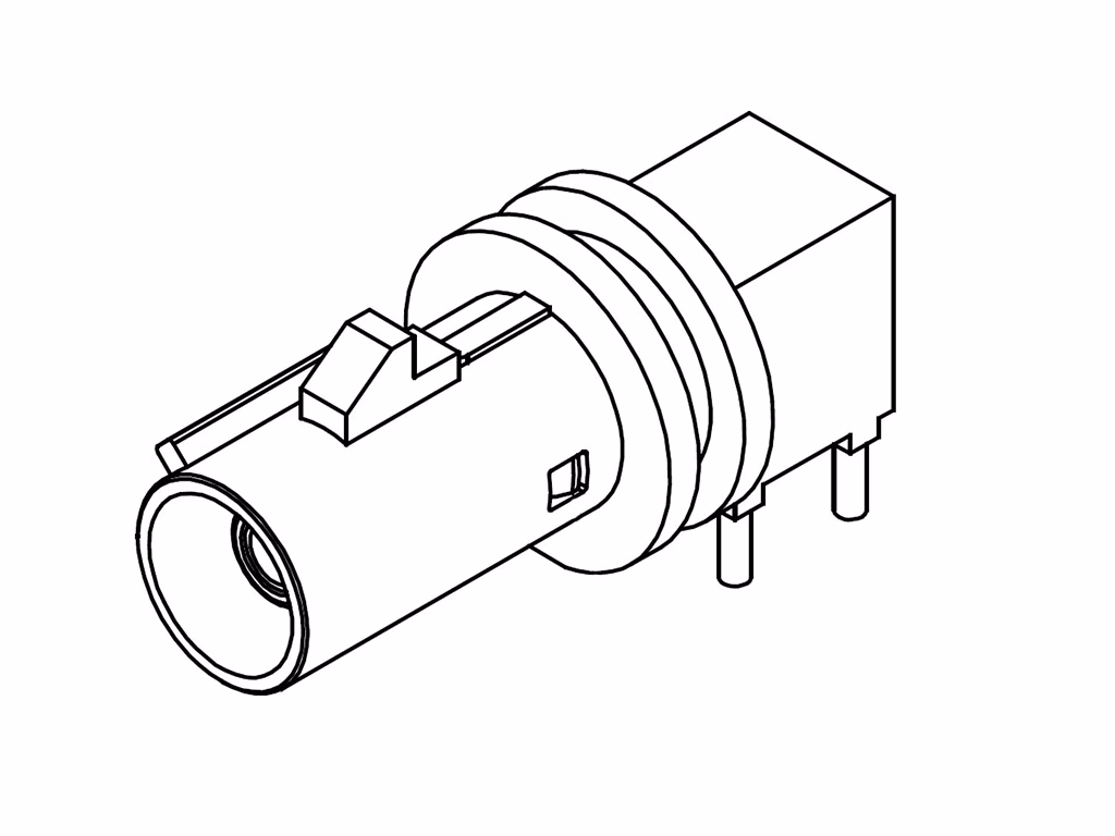 MMCX Plug, Right-Angle, Crimp, RG-178/RG-196 Cable, Brass Body, Gold (Au) Plated, Tray, 50 Ohms