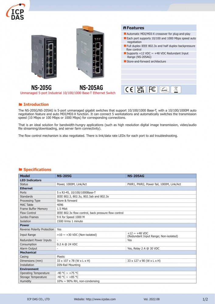 NS-205G technical document page 1