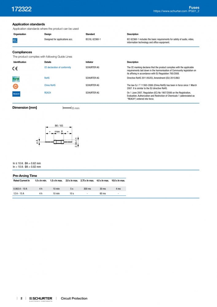 SCHURTER 7010.7150.13 datasheet page 2