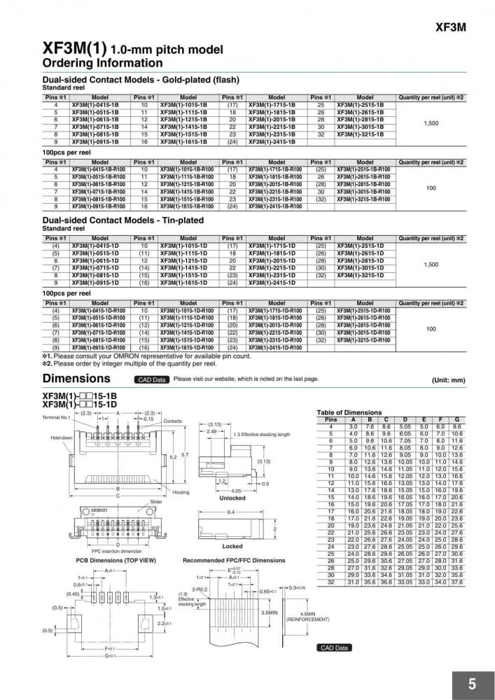 OMRON XF2M datasheet page 5