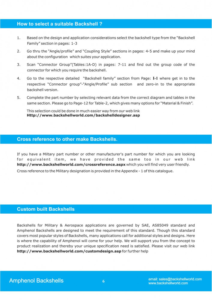 Amphenol backshell catalogue page 10