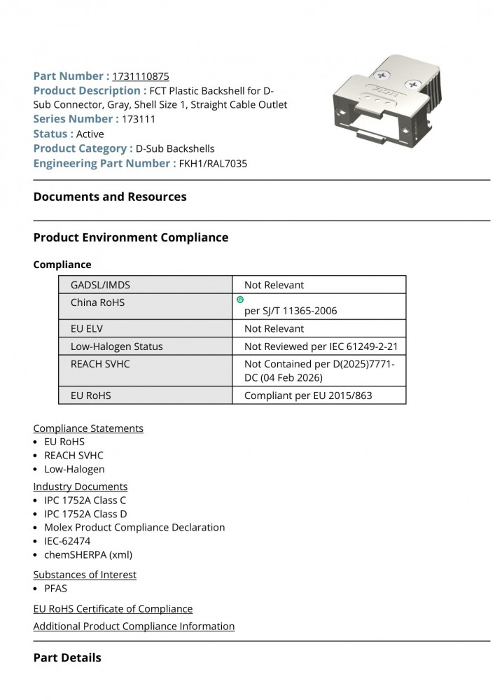MOLEX 1731110875 product document image 1