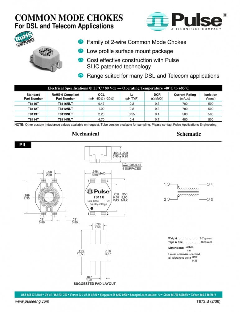 PULSE T8113NLT datasheet page 1