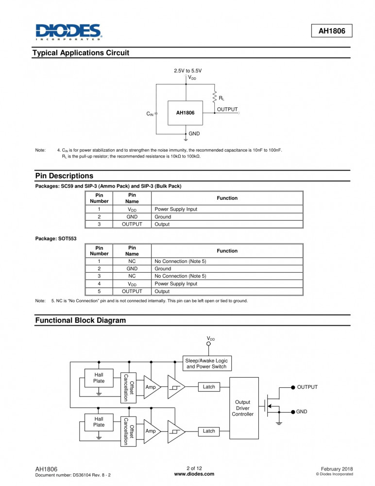 AH1806 datasheet page 2