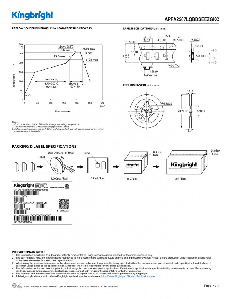 APFA2507LQBDSEEZGKC datasheet page 4