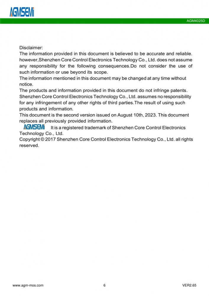 AGM4025D datasheet page 6