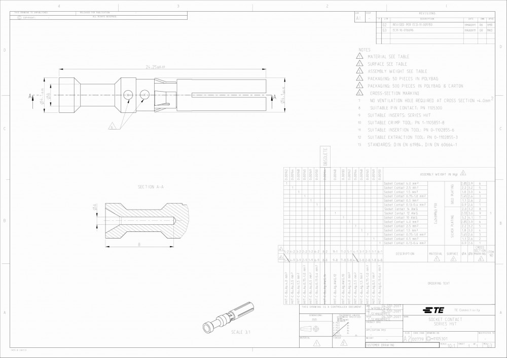 TE Connectivity 4-1105301-1 technical drawing preview