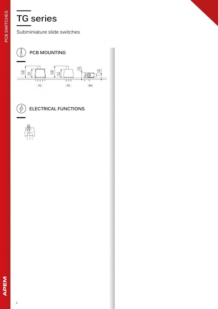 APEM TG series datasheet page 2