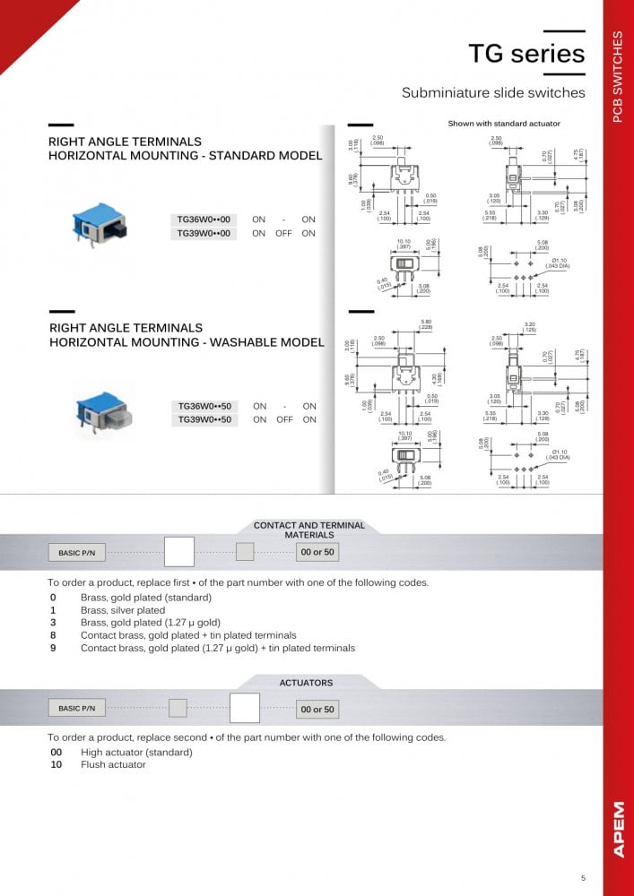 APEM TG series datasheet page 5