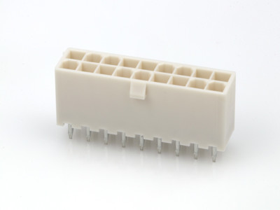 Mini-Fit Jr. Vertical Header, 4.20mm Pitch, Dual Row, 18 Circuits, without Snap-in Plastic Peg PCB Lock, Gold, Natural for sale