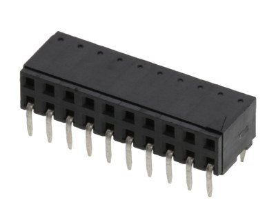 C-Grid III PCB Receptacle, 2.54mm Pitch, Dual Row, Right-Angle, Shrouded, 50 Circuits, 0.38µm Gold (Au) Plating, Straight PCB Pins