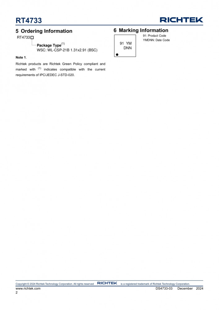 RT4733 datasheet page 2