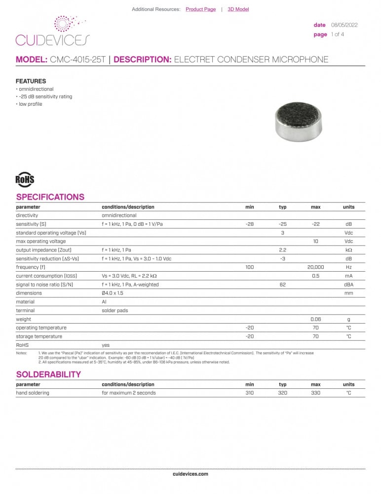 CMC-4015-25T datasheet page 1