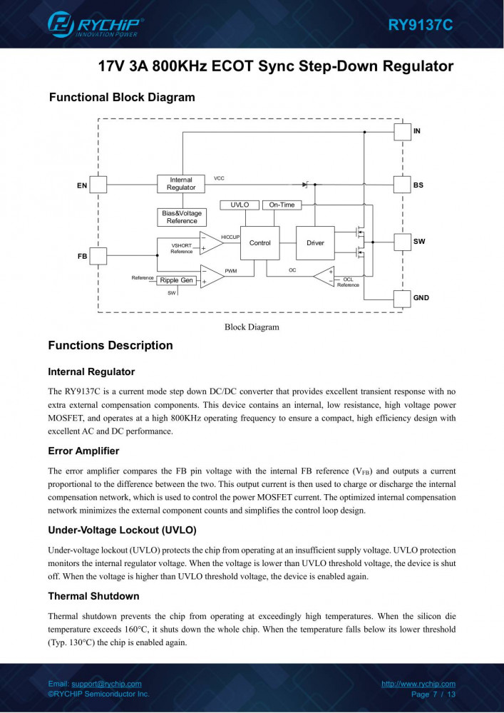 RY9137C datasheet page 7