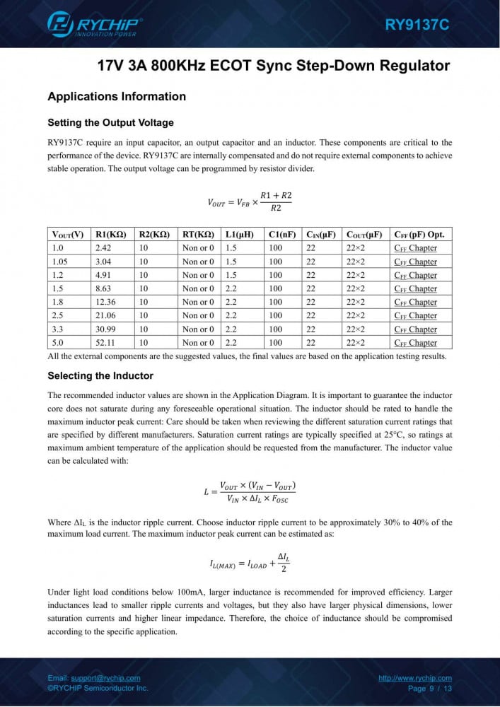 RY9137C datasheet page 9