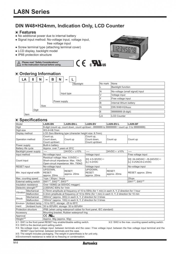 LA8N technical document page 1