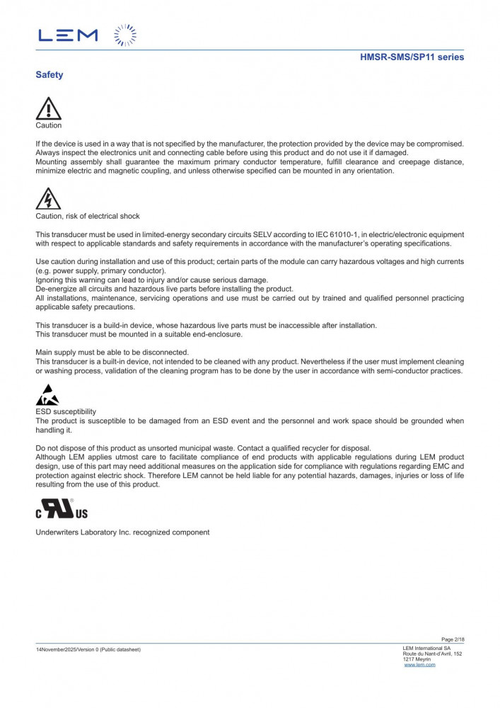 HMSR datasheet page 2