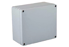 Enclosure, Die-cast Aluminum, S-8100 Series, without External Mounting Flanges, 175 x 80 x 80mm Outside Dimensions, Grey RAL 7001