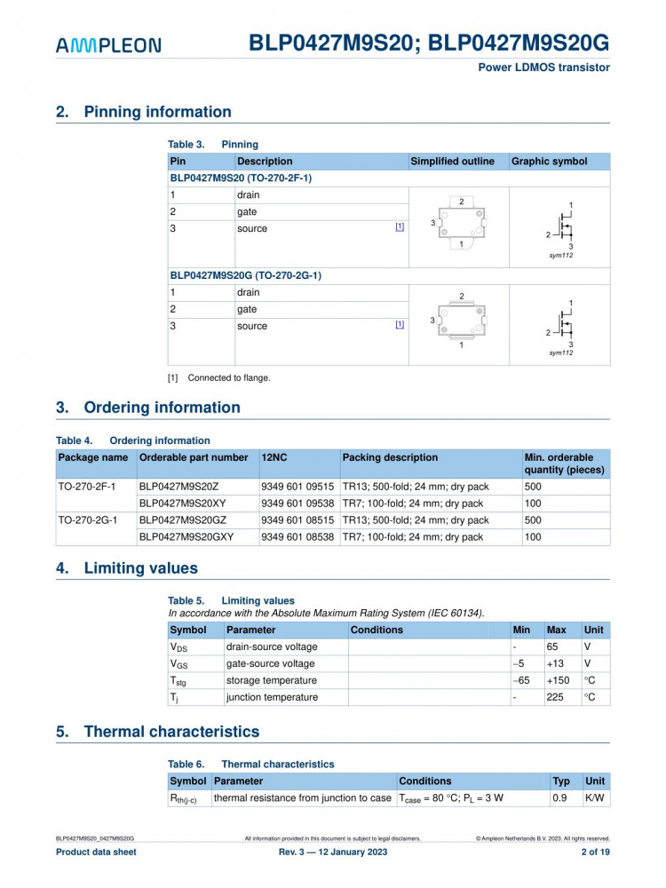 BLP0427M9S20GXY datasheet page 2