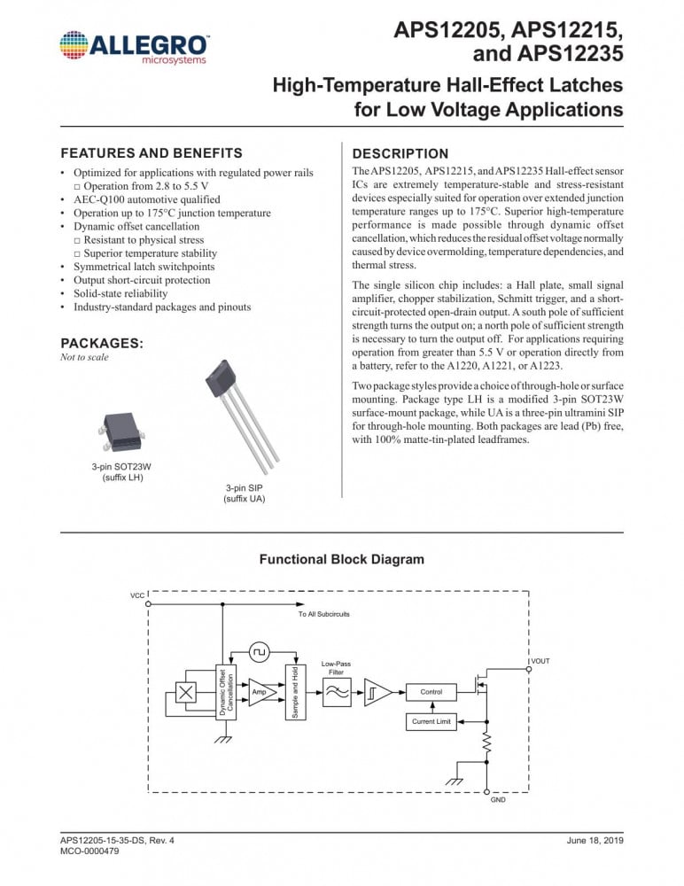 APS12205LUAA datasheet page 1