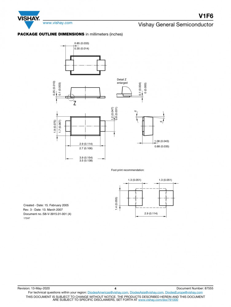 V1F6 datasheet page 4