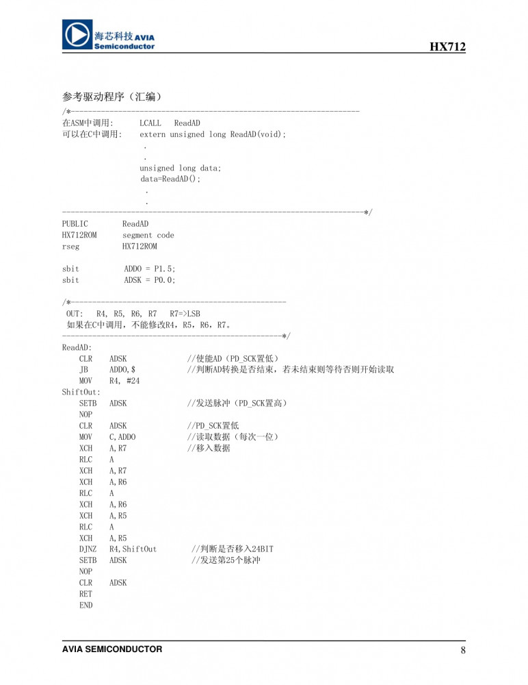 HX712 datasheet page 8