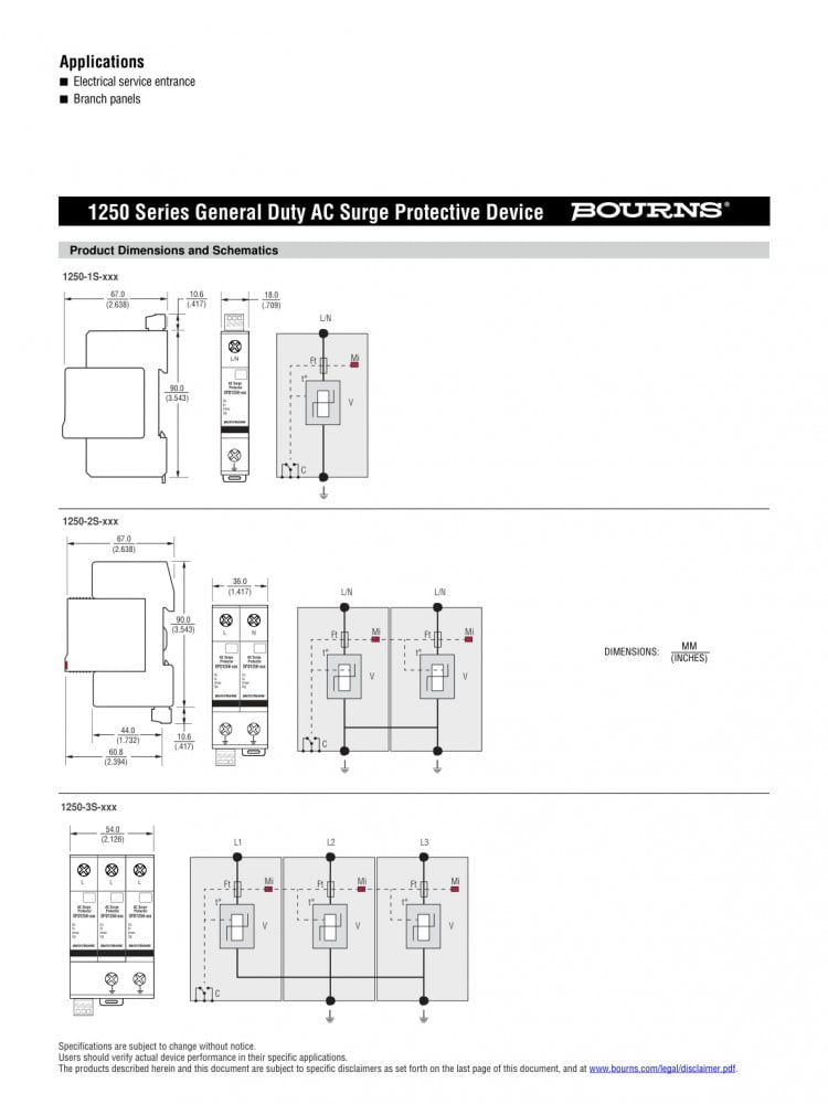 BOURNS 1250 Series datasheet page 2