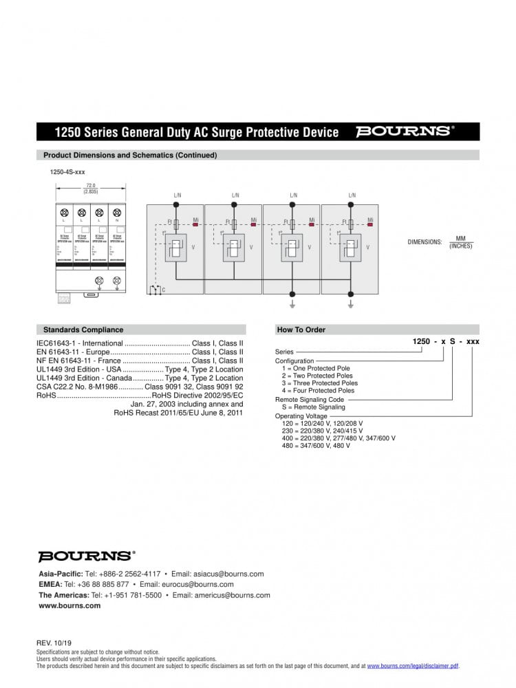 BOURNS 1250 Series datasheet page 3