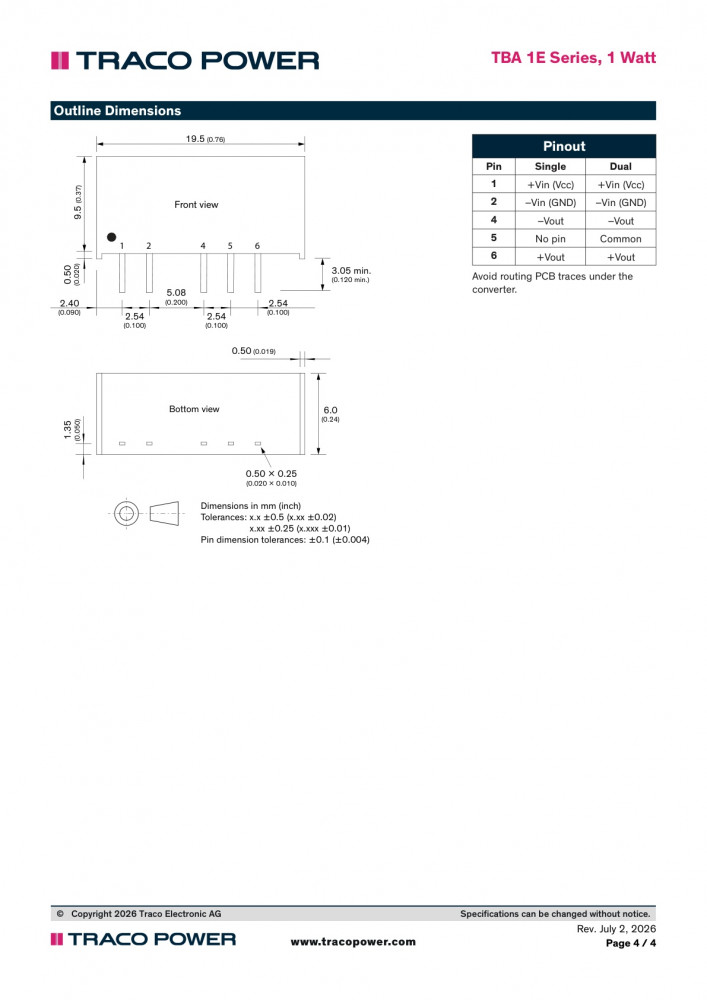 TBA 1E Series datasheet page 4