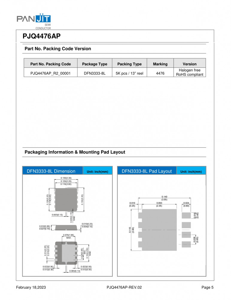 PJQ4476AP datasheet page 5