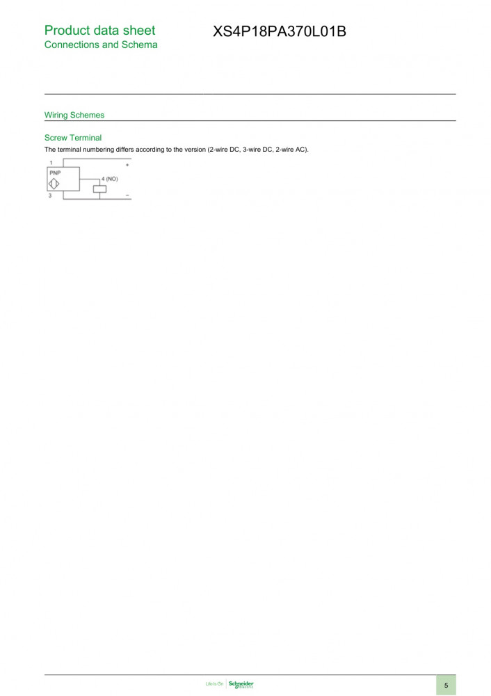 XS4P18PA370L01B technical document page 5