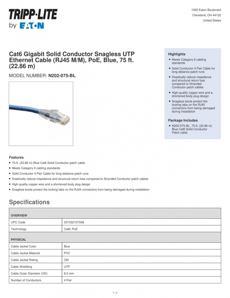 N202-075-BL technical document page 1
