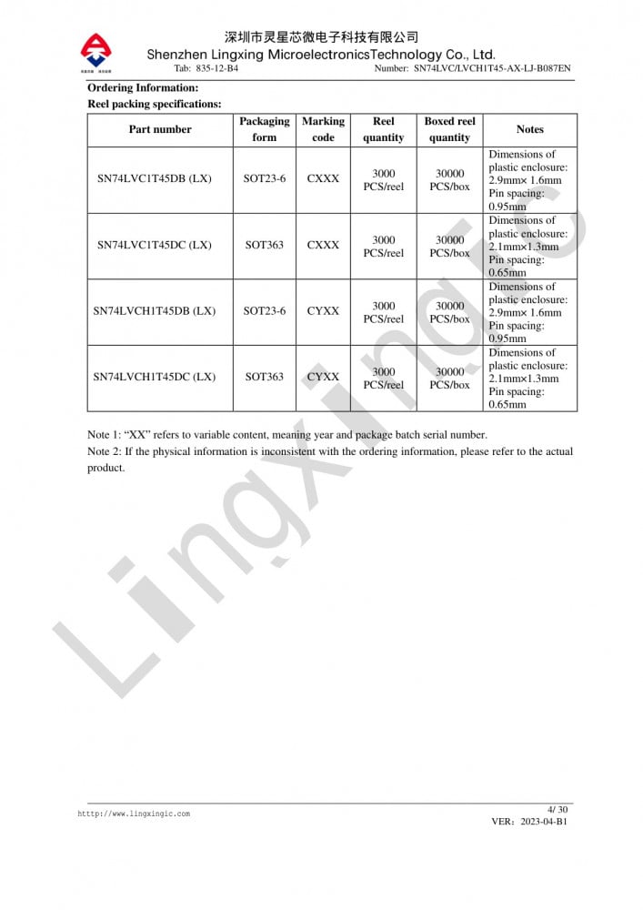 SN74LVC1T45 datasheet page 4